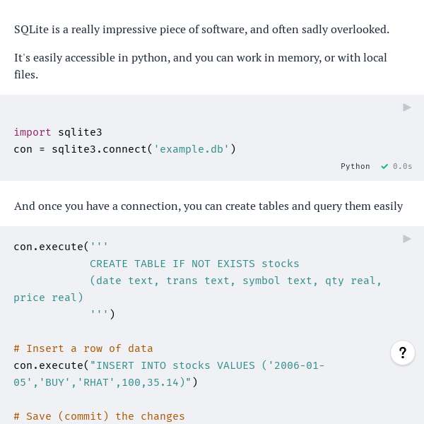 Using Different versions of SQLite 3 in python - Nextjournal Using Different versions of SQLite 3 in python - Nextjournal