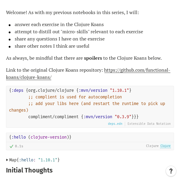 Clojure Koans 13 Creating Functions Notebook - Nextjournal Clojure Koans 13 Creating Functions Notebook - Nextjournal