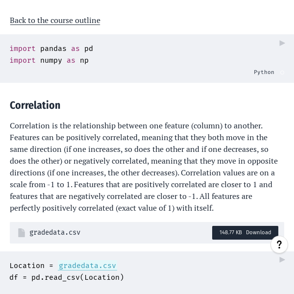 Module 6 - Tutorial - Correlation & Models - Nextjournal Module 6 - Tutorial - Correlation & Models - Nextjournal