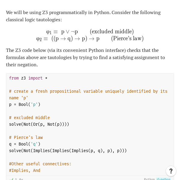 SAT solving in Python with Z3 - Nextjournal