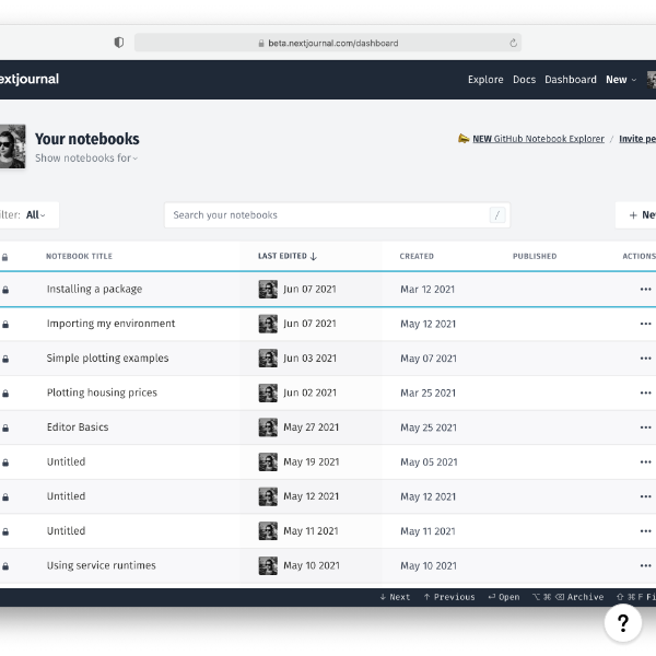 Quickstart - Nextjournal