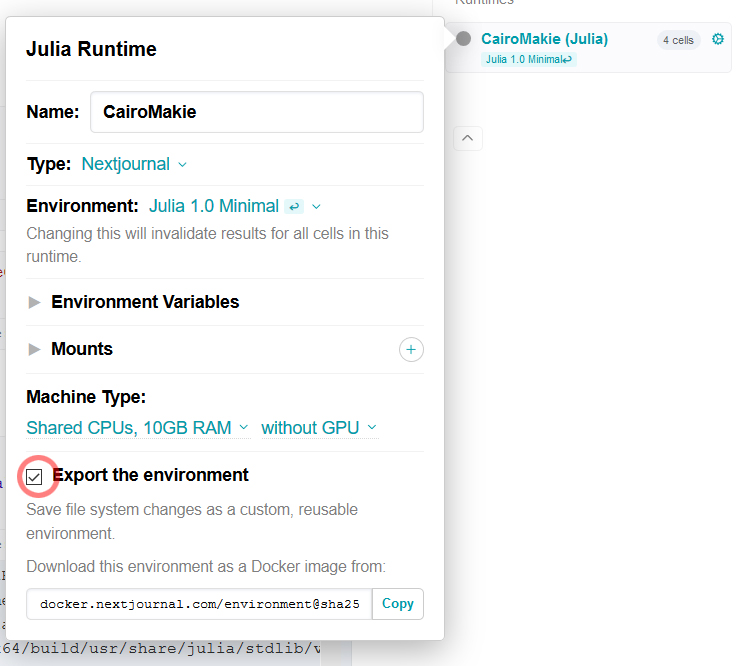 CairoMakie Environment - Nextjournal