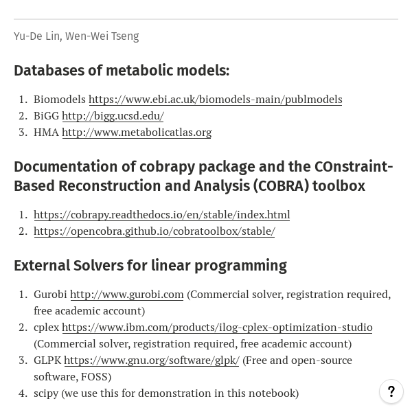 COBRApy tutorial (I) - Nextjournal