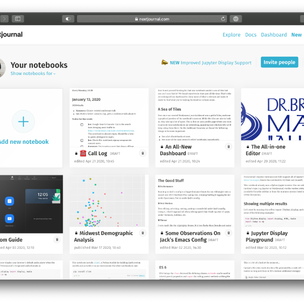 A Redesigned Dashboard - Nextjournal