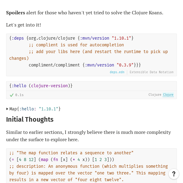 Clojure Koans 9 Higher Order Functions Notebook - Nextjournal Clojure Koans 9 Higher Order Functions Notebook - Nextjournal