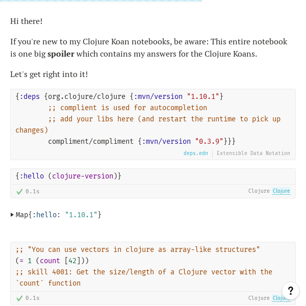 Clojure Koans 4 Vectors Notebook - Nextjournal Clojure Koans 4 Vectors Notebook - Nextjournal